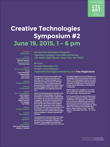 Talk: CREATIVE TECHNOLOGIES SYMPOSIUM at Columbia University, June 19 ...